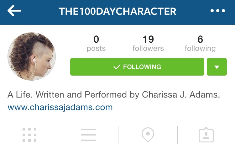 The 100 Day Character – CHARISSA J. ADAMS